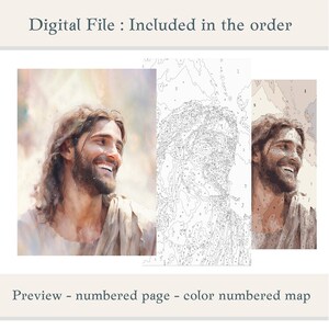 Color by Number Printable,paint by Number Adult,jesus Christ for Pray ...