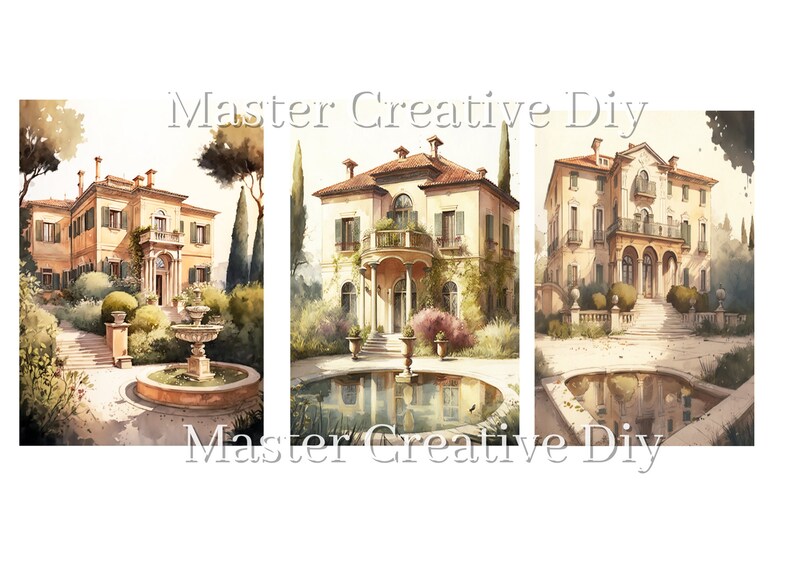 65 Bundle Italian Villa, Coloring Pages for Adults,grayscale Coloring ...