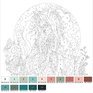 Paint by Number Printable,color by Number Adult,virgin Mary ,our Lady ...