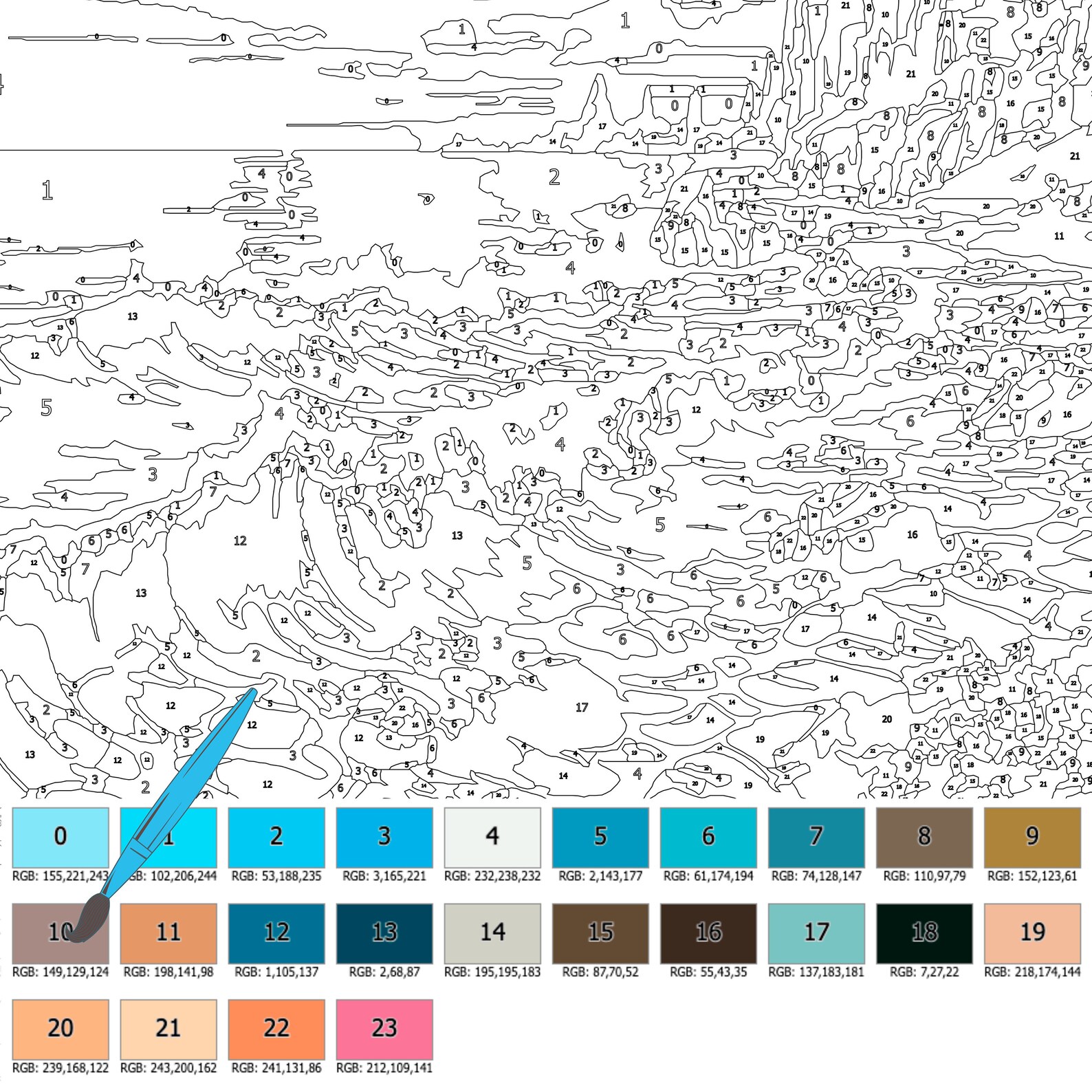 Color by Number for Adult, Paint by Number Printable, Sea Landscape ...