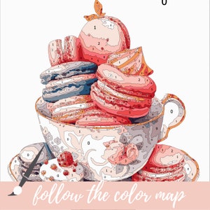 Color by Number for Adult,paint by Number Printable, Macarons, Coloring ...