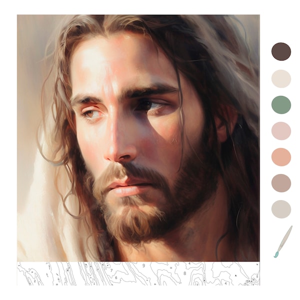 Jesus Paint by Number - Etsy