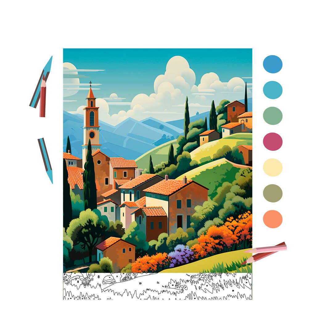 Color by Number for Adult, Paint by Number Printable,mountain Landscape ...