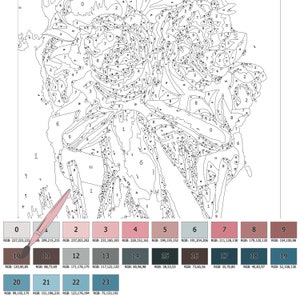 Color by Number for Adult, Paint by Number Printable,flower & Woman ...