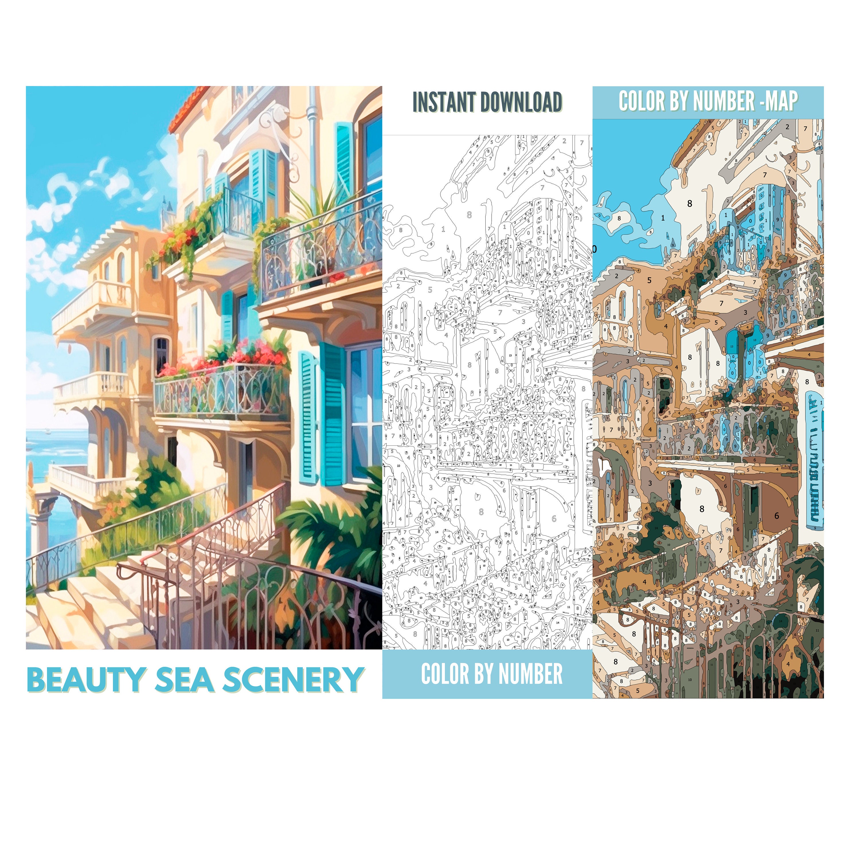 Color by Number for Adult Paint by Number Printablebeauty - Etsy