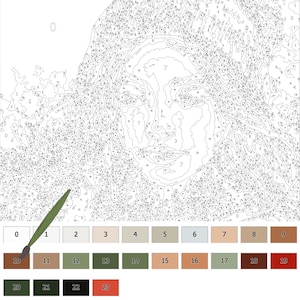 Color by Number Printable,paint by Number for Adult, Winter Woman ...