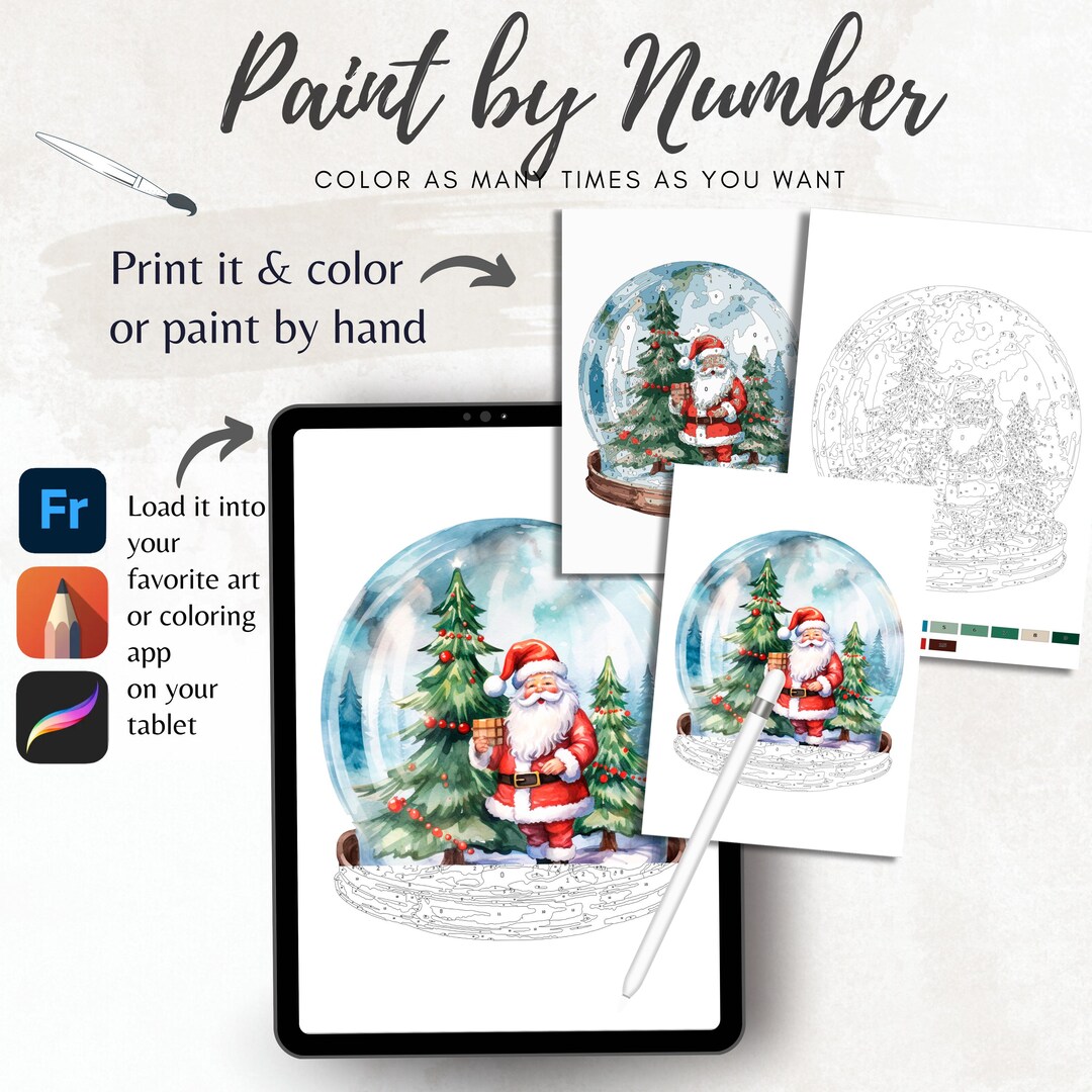 Color by Number for Adult,paint by Number Printable,christmas Globe ...