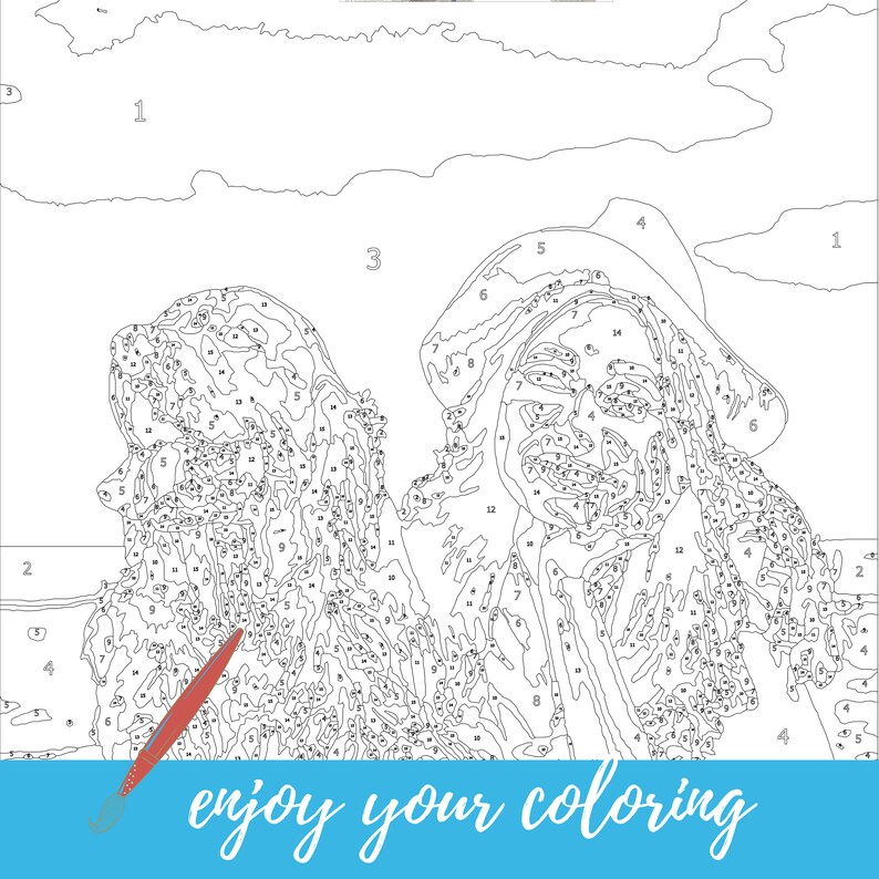 Custom Your Photo in a Color by Number Adult, Personalised Your Photo ...