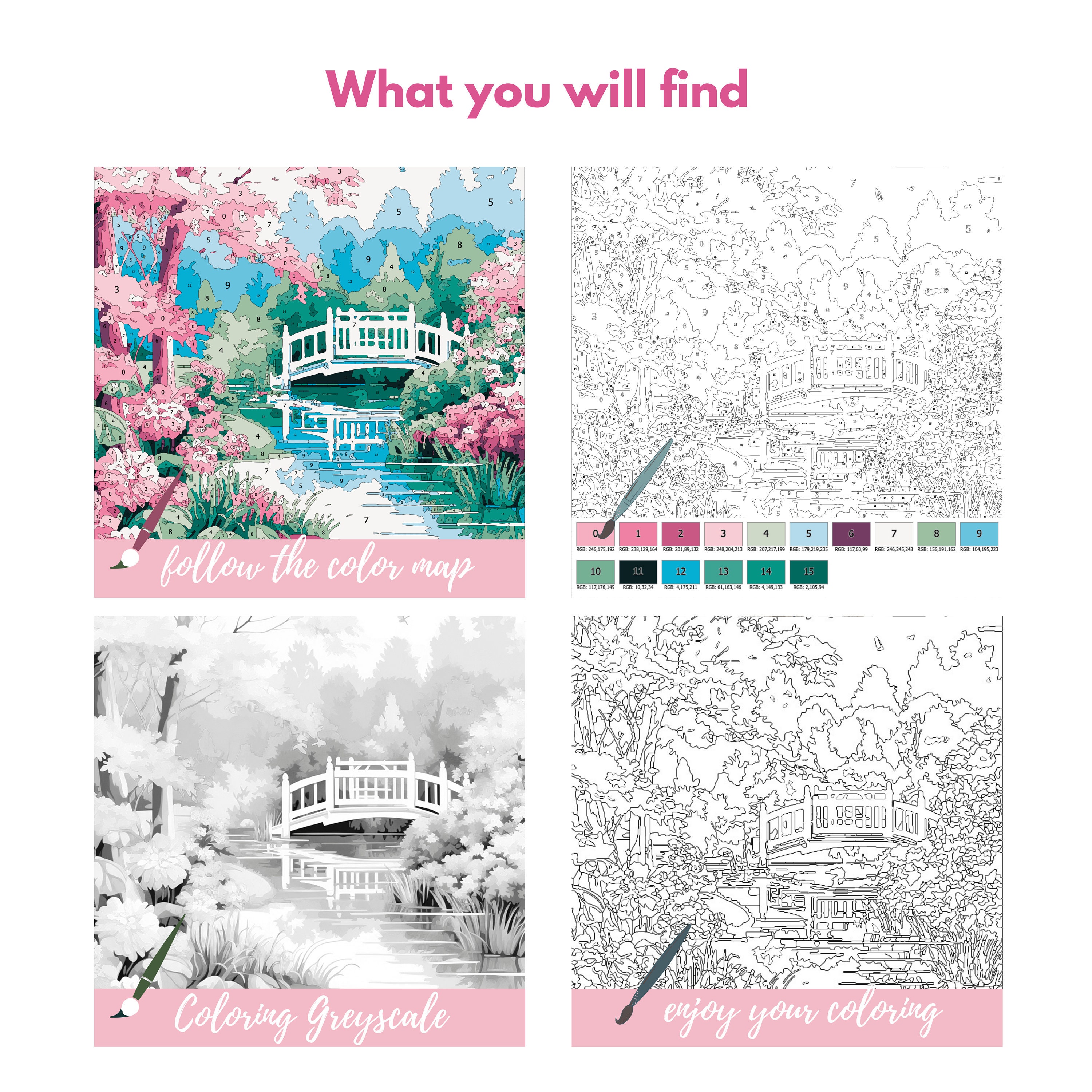 5 Beautiful Peacock Color by Number for Adultpaint by Number - Etsy