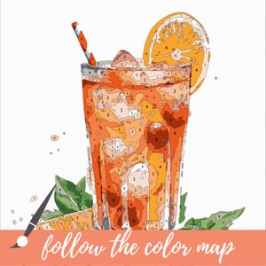 Color by Number for Adult,paint by Number Printable, Cocktails ...