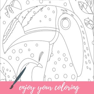 Color by Number for Adult, Paint by Number Printable,colorful Toucan ...