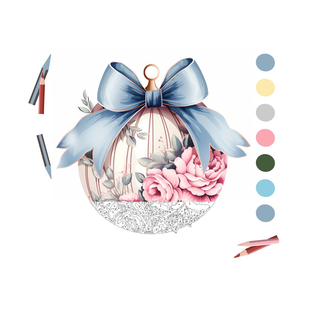 Color by Number for Adult,paint by Number Printable,christmas Ball ...