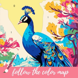 Color by Number for Adult,paint by Number Printable,beautiful Peacock ...