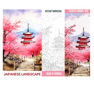 Color by Number for Adult, Paint by Number Printable, Japanese ...