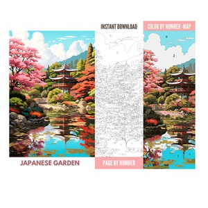 Color by Number for Adult, Paint by Number Printable,japanese Garden ...