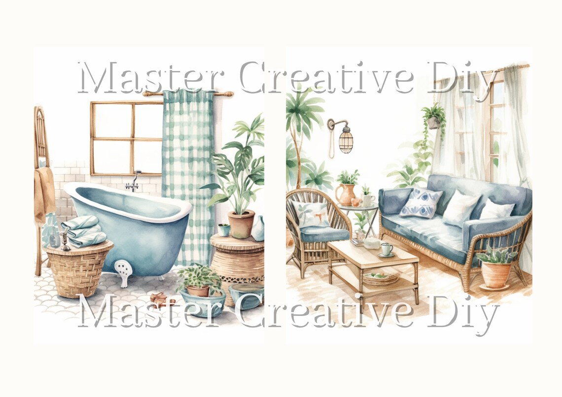 35 Boho Interior Design Coloring Pages for Adultsgrayscale - Etsy