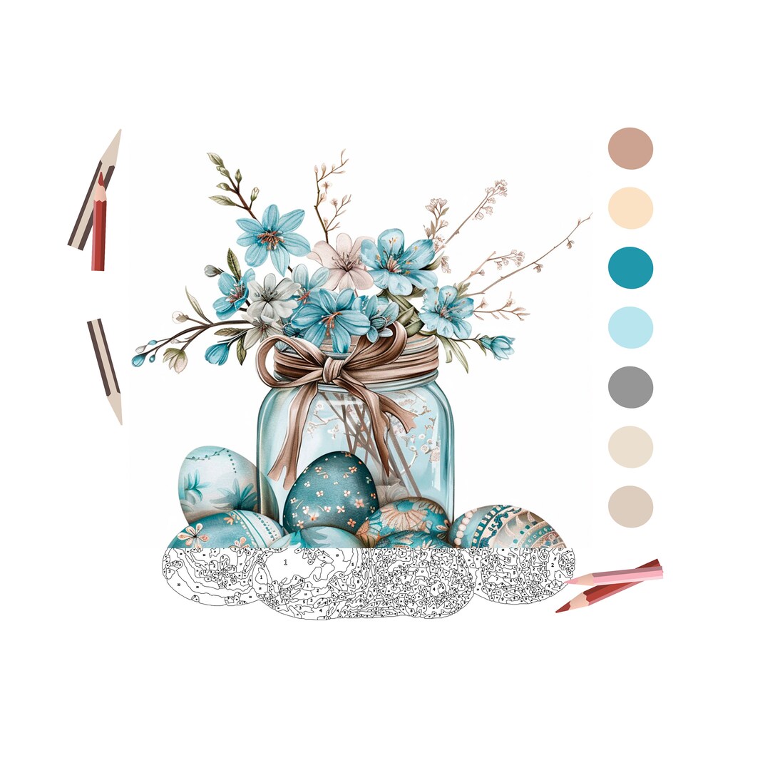 Color by Number for Adult,easter Decoration,paint by Number Printable ...