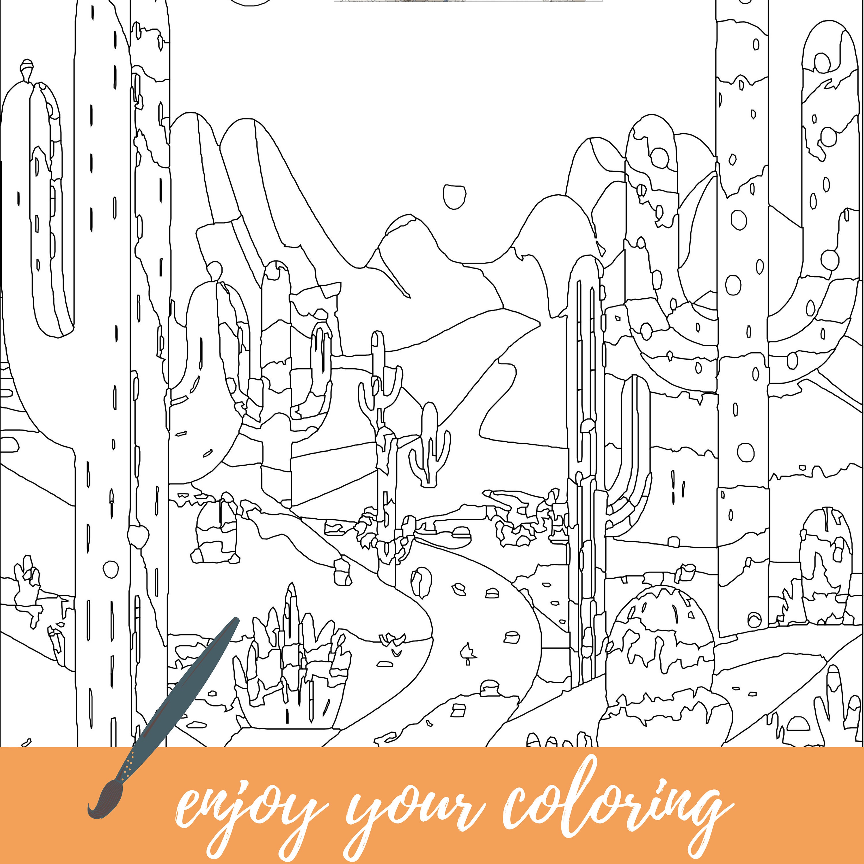 Color by Number for Adult, Paint by Number Printable, Desert Landscape ...