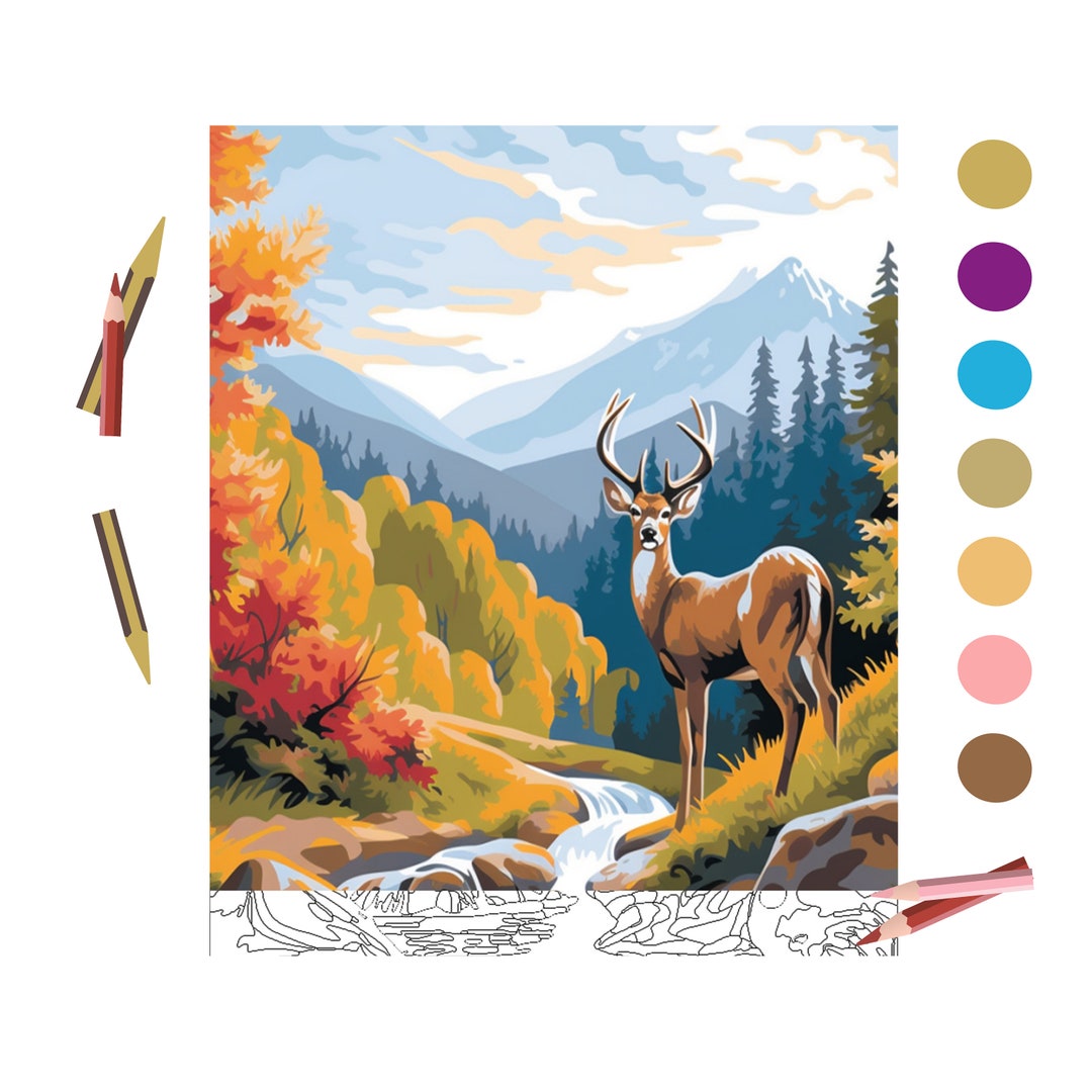 Beautiful Landscape Coloring Pages for Adults, Grayscale Coloring Book ...