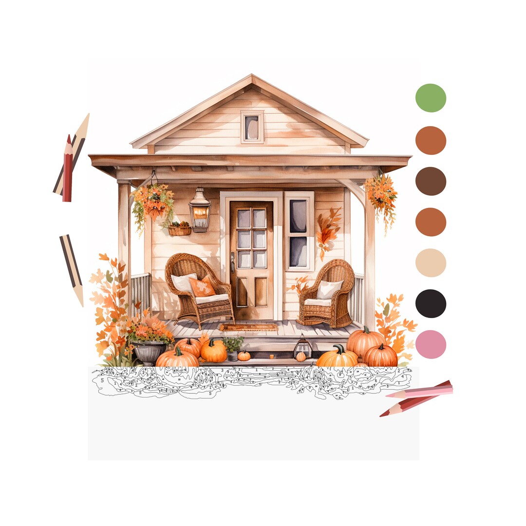 Color by Number for Adult, Paint by Number Printable,beautiful Fall ...