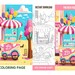 Beautiful Ice Cream Cart Coloring Pages for Adults, Grayscale Coloring ...