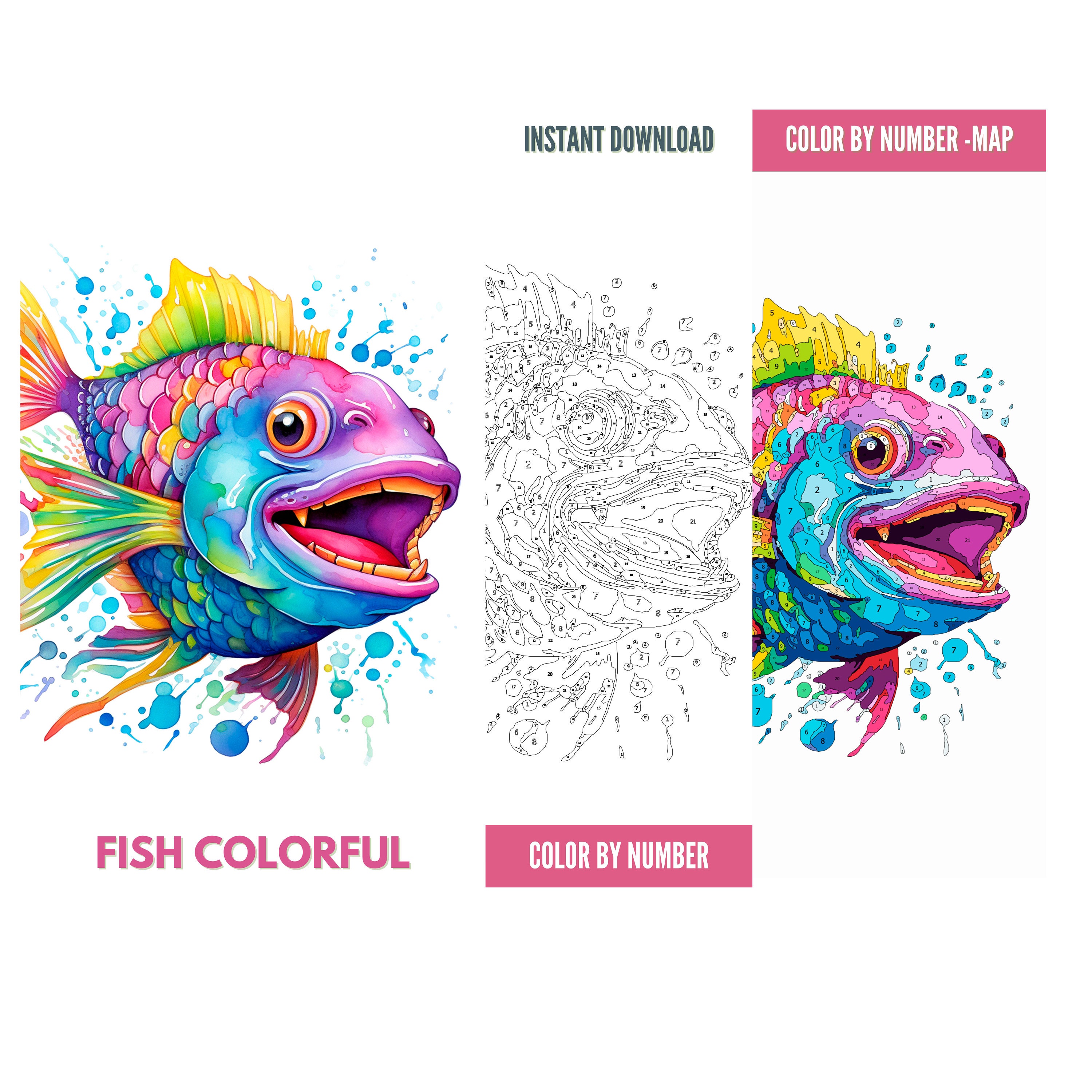 Rainbow Fish Color By Number Fish Do A Dot Activity | Twinkl | Art