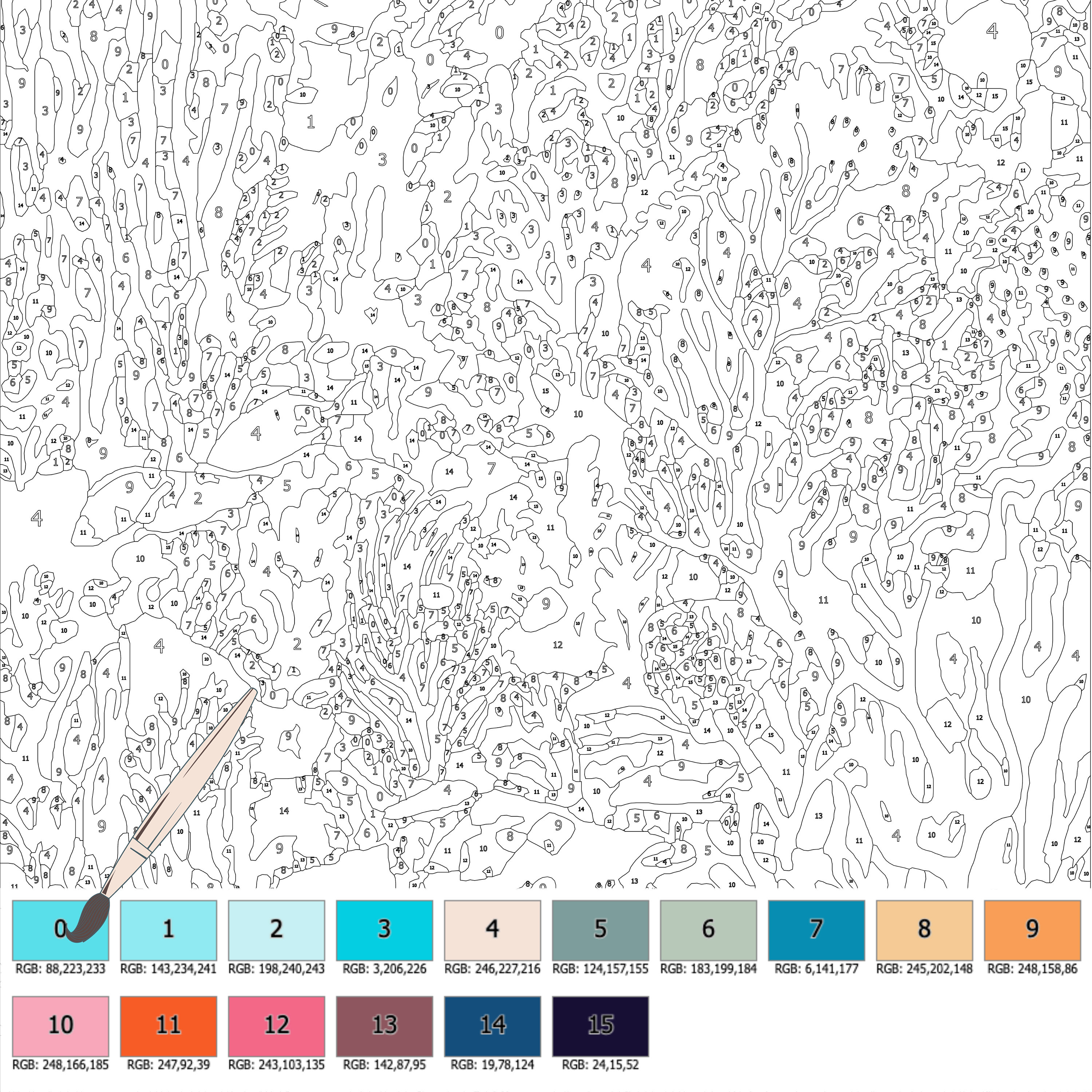Color by Number for Adult,paint by Number Printable,under the Sea ...