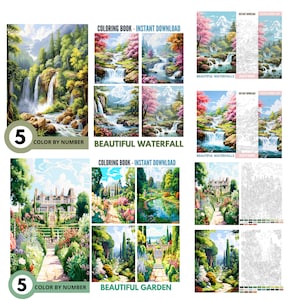 Bundle 80 Color by Number for Adult, Paint by Number Printable,woman ...