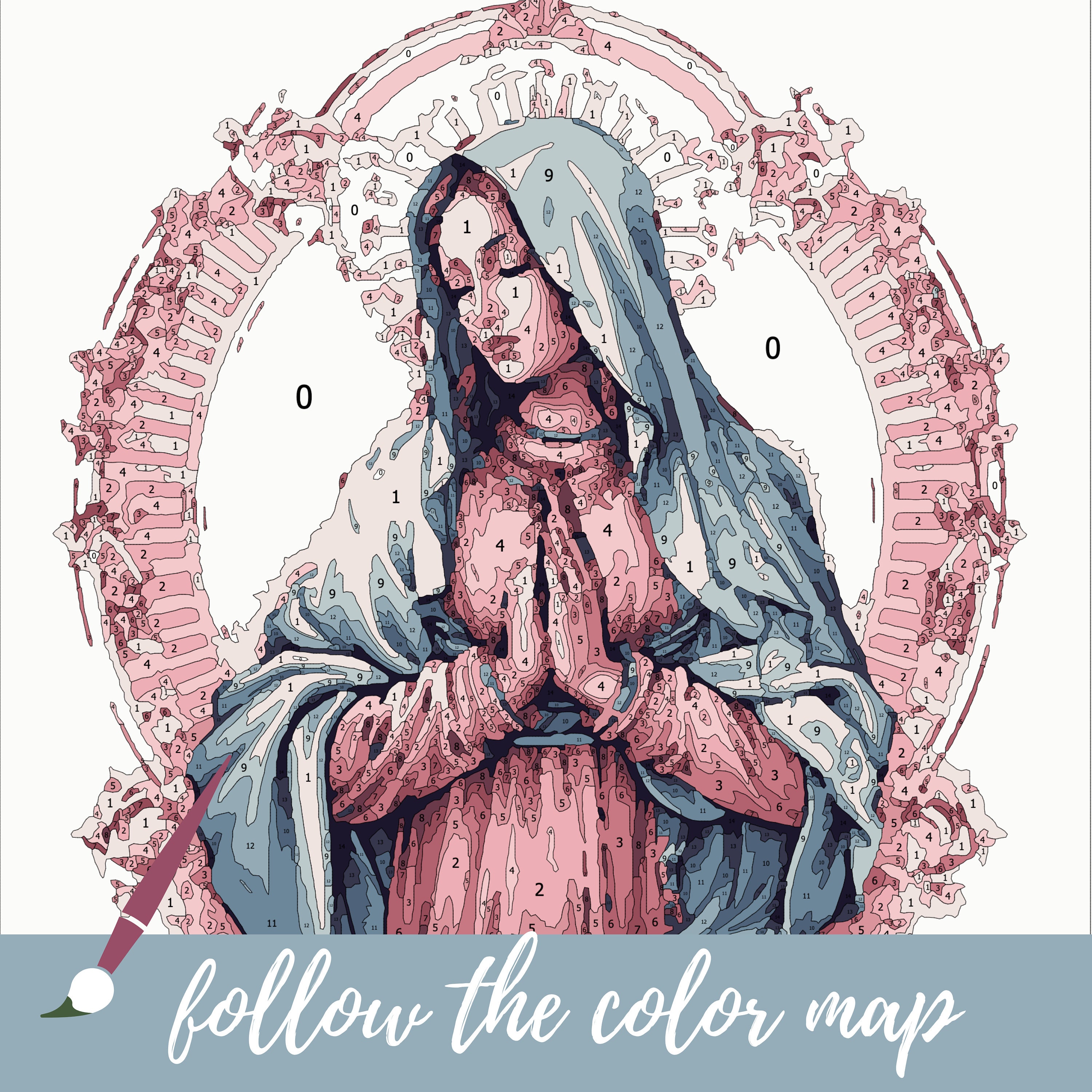 Paint by Number Printable,color by Number Adult,virgin Mary ,our Lady ...