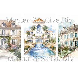 65 Bundle Italian Villa, Coloring Pages for Adults,grayscale Coloring ...