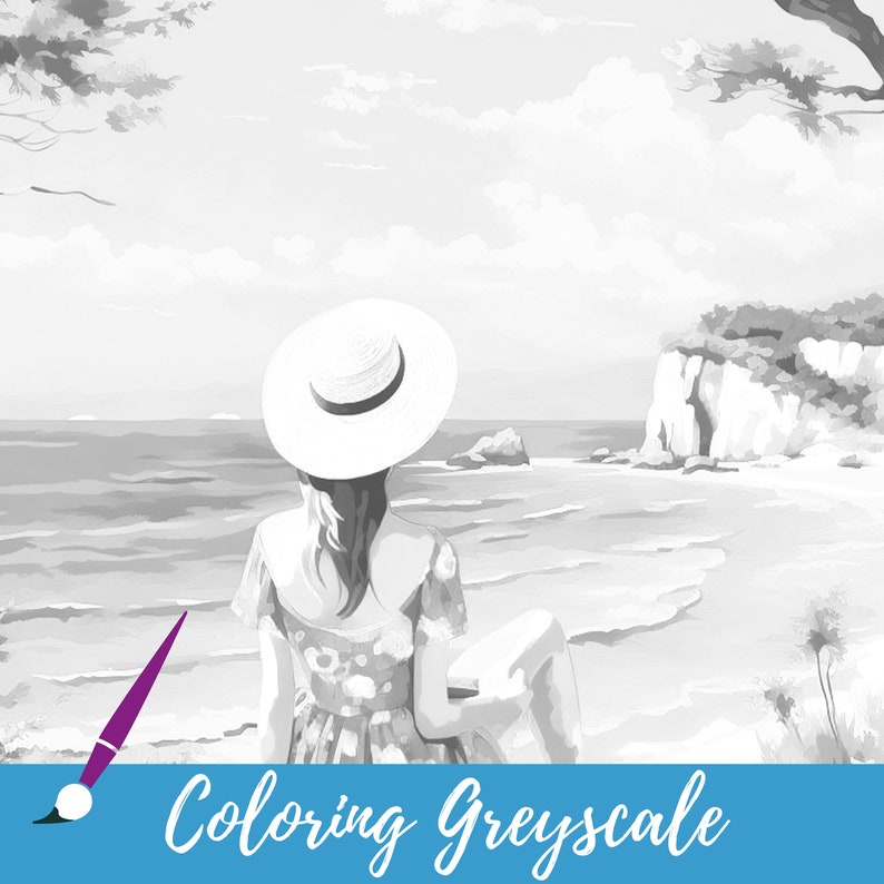 Color by Number for Adult, Woman Landscape, Paint by Number Printable ...