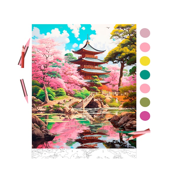 Japanese Color by Number Book - Etsy