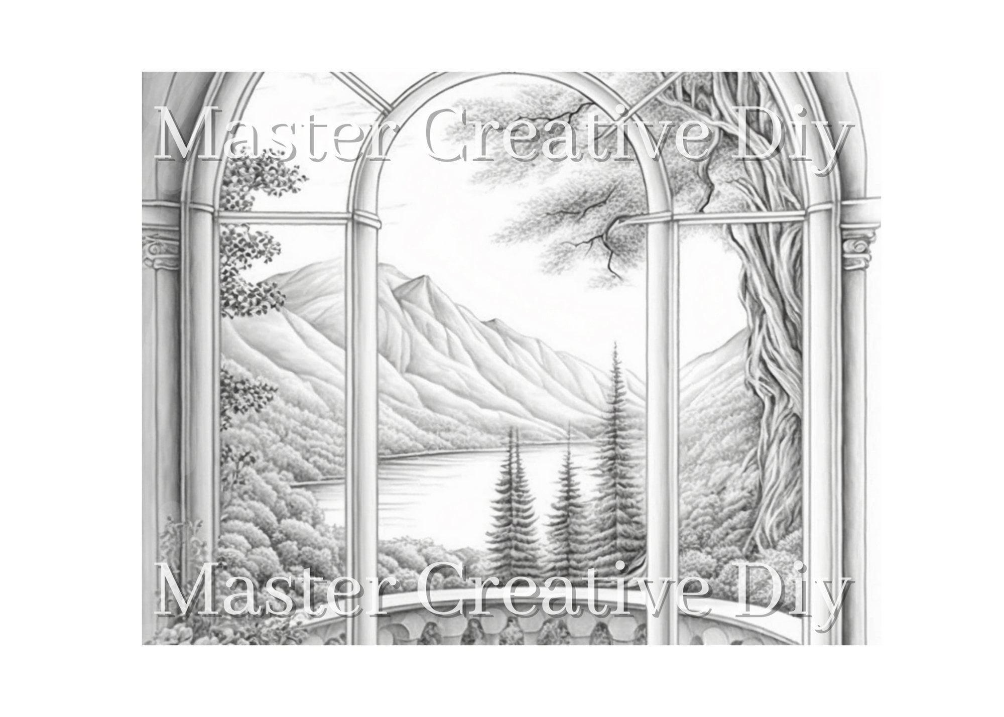 10 Beauty Landscape Coloring Book Adults Coloring Pages, Instant ...