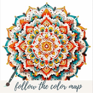 Color by Number for Adult, Mandala, Paint by Number Printable,by Jo ...
