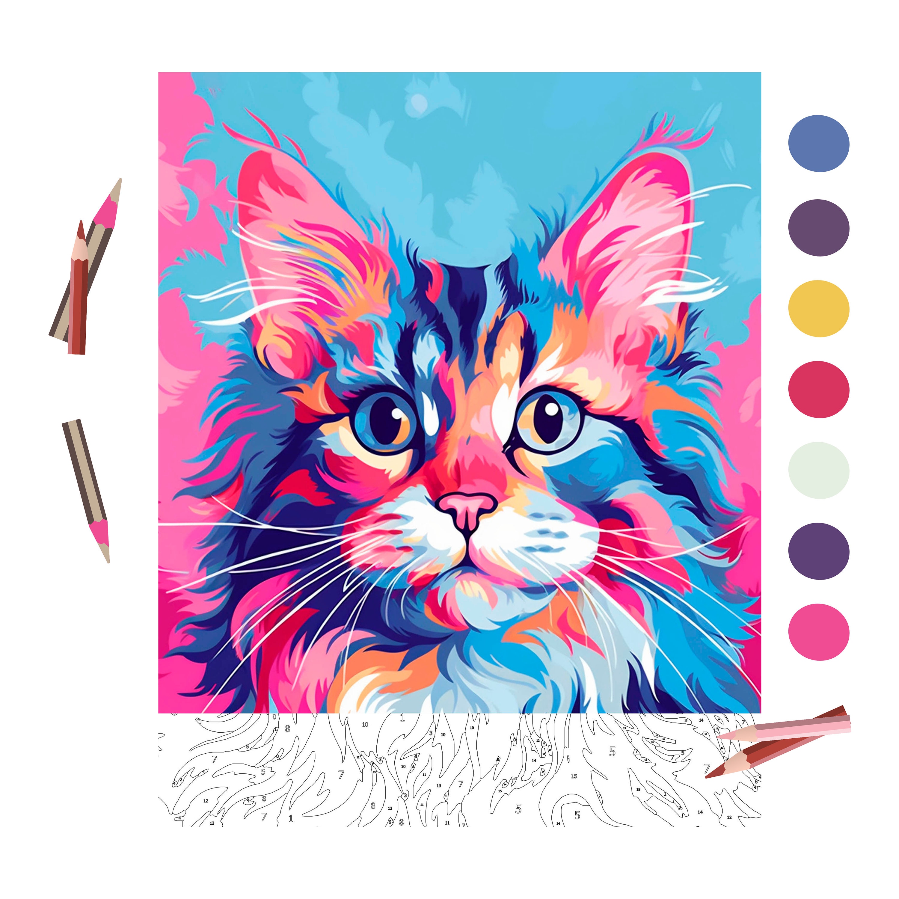 Color by Number for Adult, Paint by Number Printable,mandala Animal ...