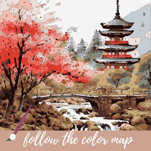 Color by Number for Adult, Paint by Number Printable, Japanese ...