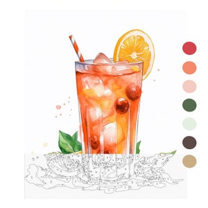 Color by Number for Adult,paint by Number Printable, Cocktails ...