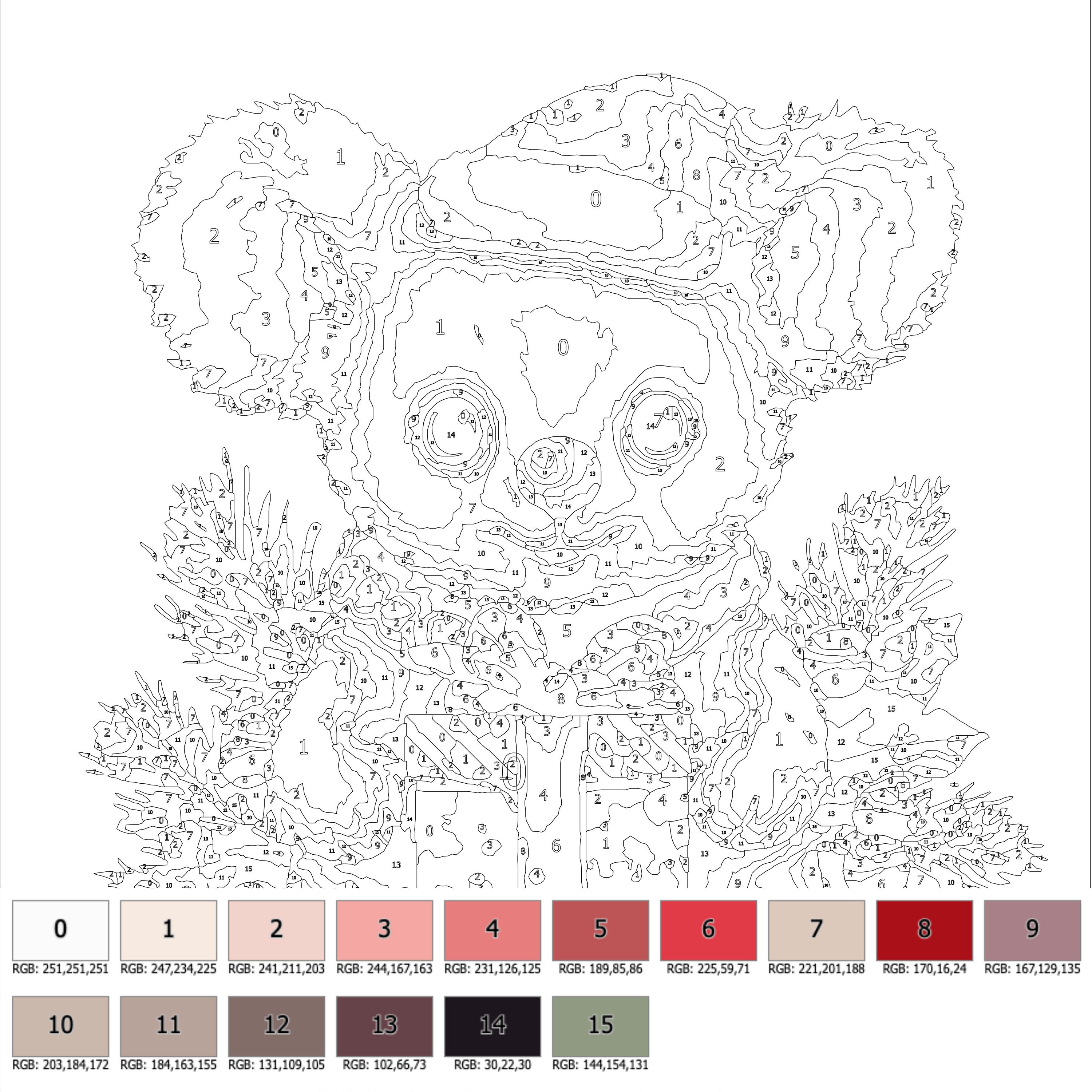 Color by Number for Adult,paint by Number Printable,christmas Animal ...