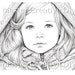 Cute Winter Girl, Coloring Pages for Adult, Greyscale Coloring Book ...