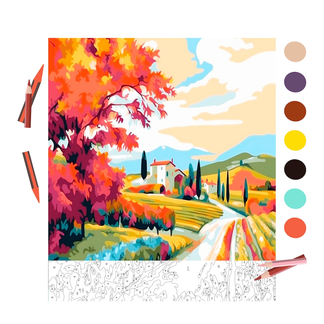 Color by Number for Adult, Paint by Number Printable, Beauty Landscape ...