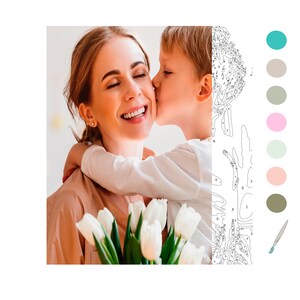 Custom Your Photo in a Color by Number Adult, Personalised Your Photo ...