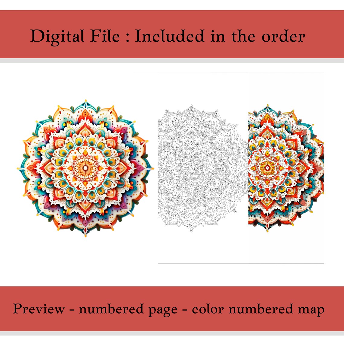 Color by Number for Adult Mandala Paint by Number - Etsy