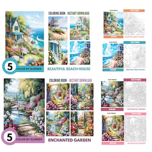 Bundle 80 Color by Number for Adult, Paint by Number Printable,woman ...