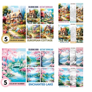 Bundle 80 Color by Number for Adult, Paint by Number Printable,woman ...