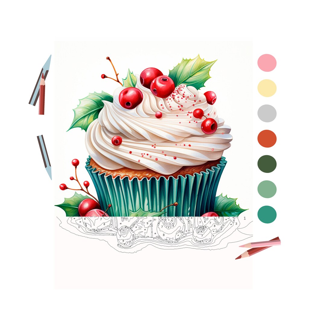 Color by Number for Adult,paint by Number Printable,christmas Cake ...