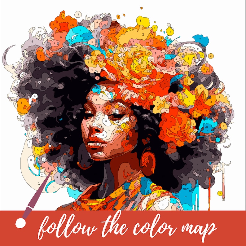 Color by Number for Adult,paint by Number Printable,beautiful Black ...