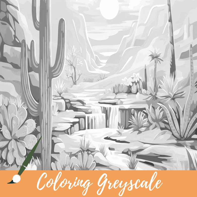 Color by Number for Adult, Paint by Number Printable, Desert Landscape ...
