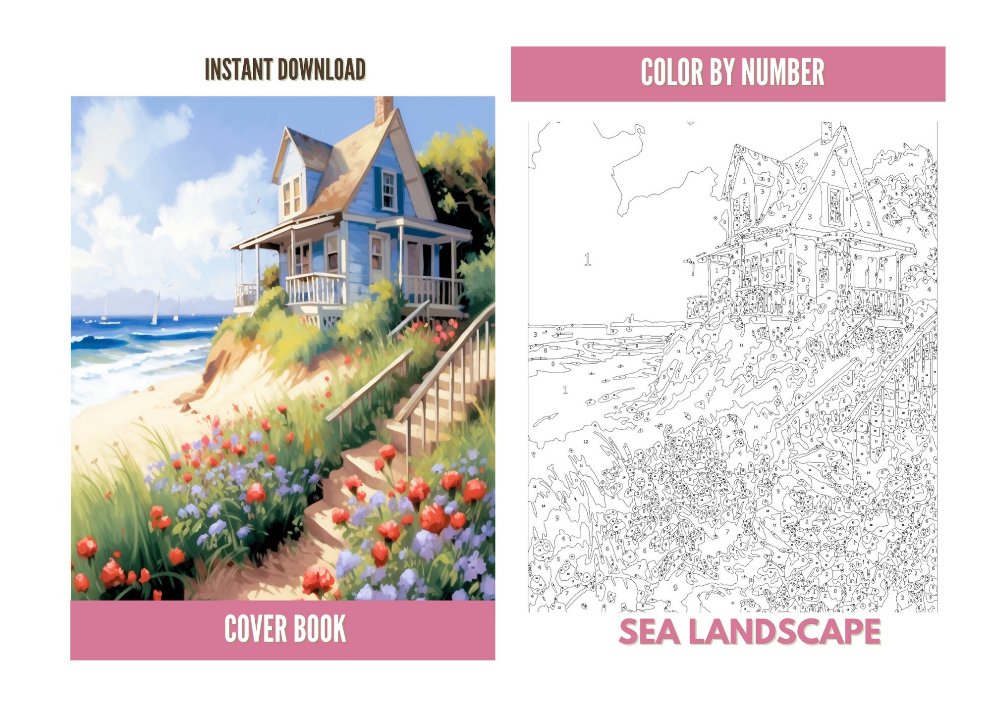 Color by Number for Adult Paint by Number Printable5 Beauty - Etsy