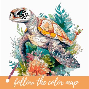 Color by Number for Adult, Paint by Number Printable, Sea Turtle ...