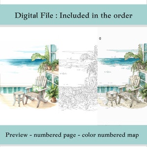 Color by Number for Adult, Paint by Number Printable,5 Paradise Beach 2 ...